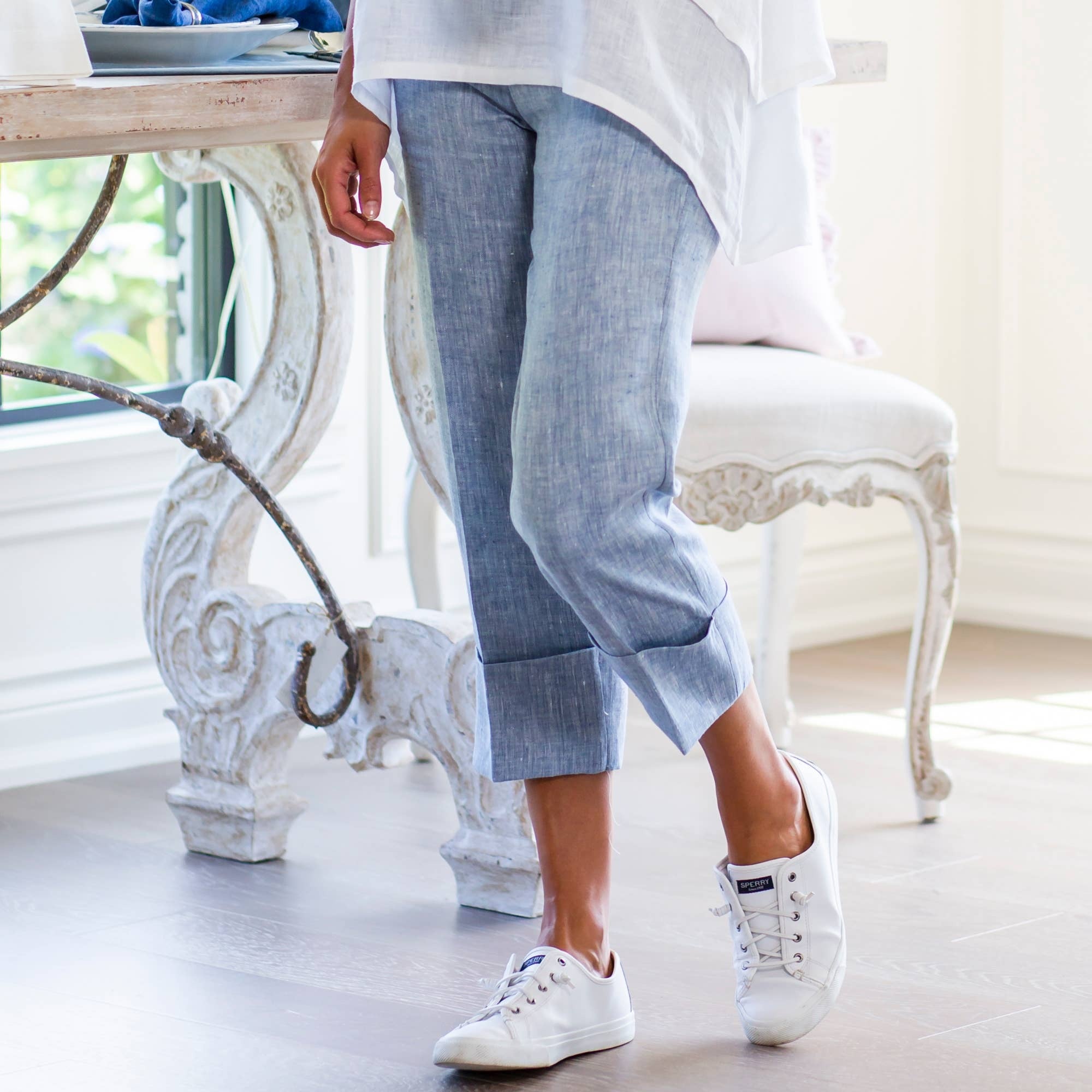 Crown Linen Designs - Kelsey Capri Chambray Blue | LULU CADIEUX: SHOP ...